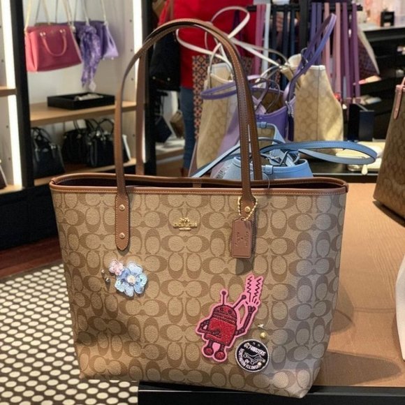 Coach | Bags | Coach Keith Haring Tote In Signature Canvas With Patches ...